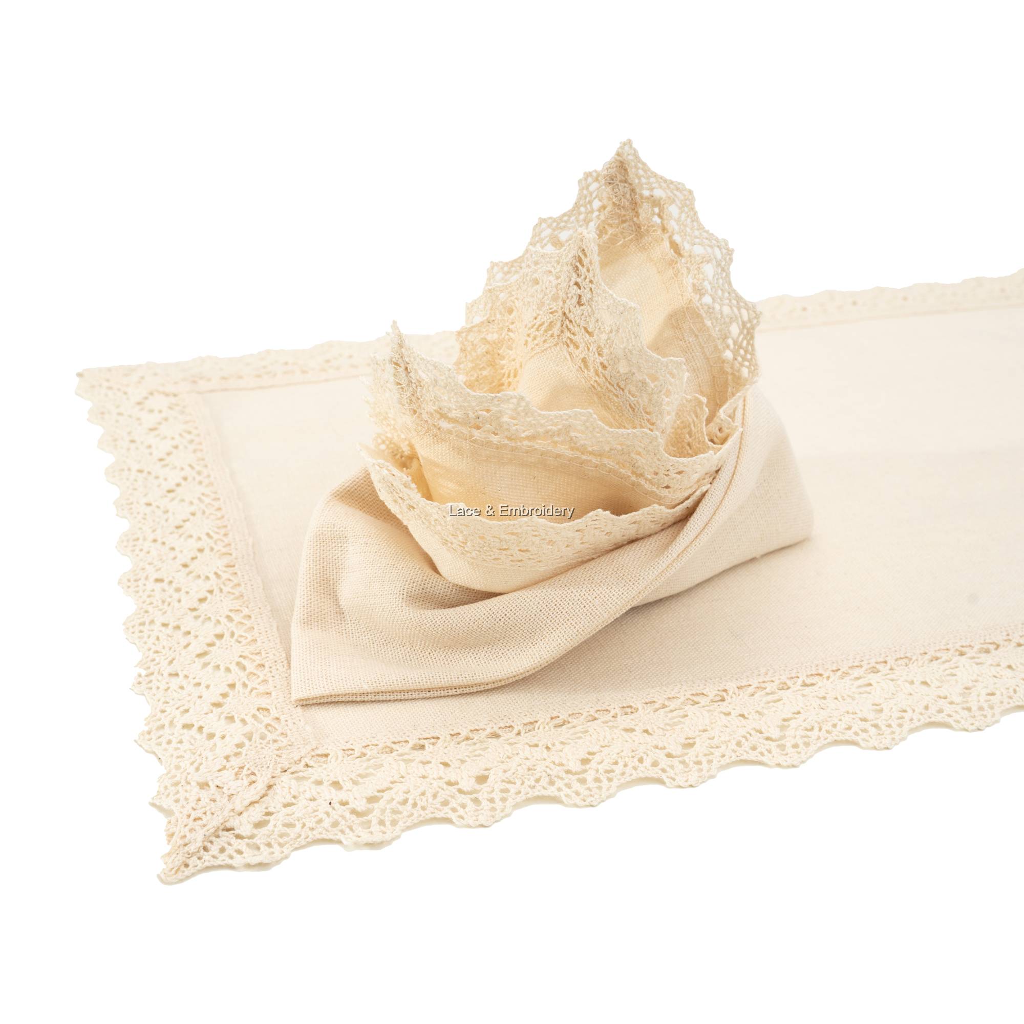 Nostalgia Crochet Lace Polycotton Dinner Cloth Table Napkins/Fabric ...