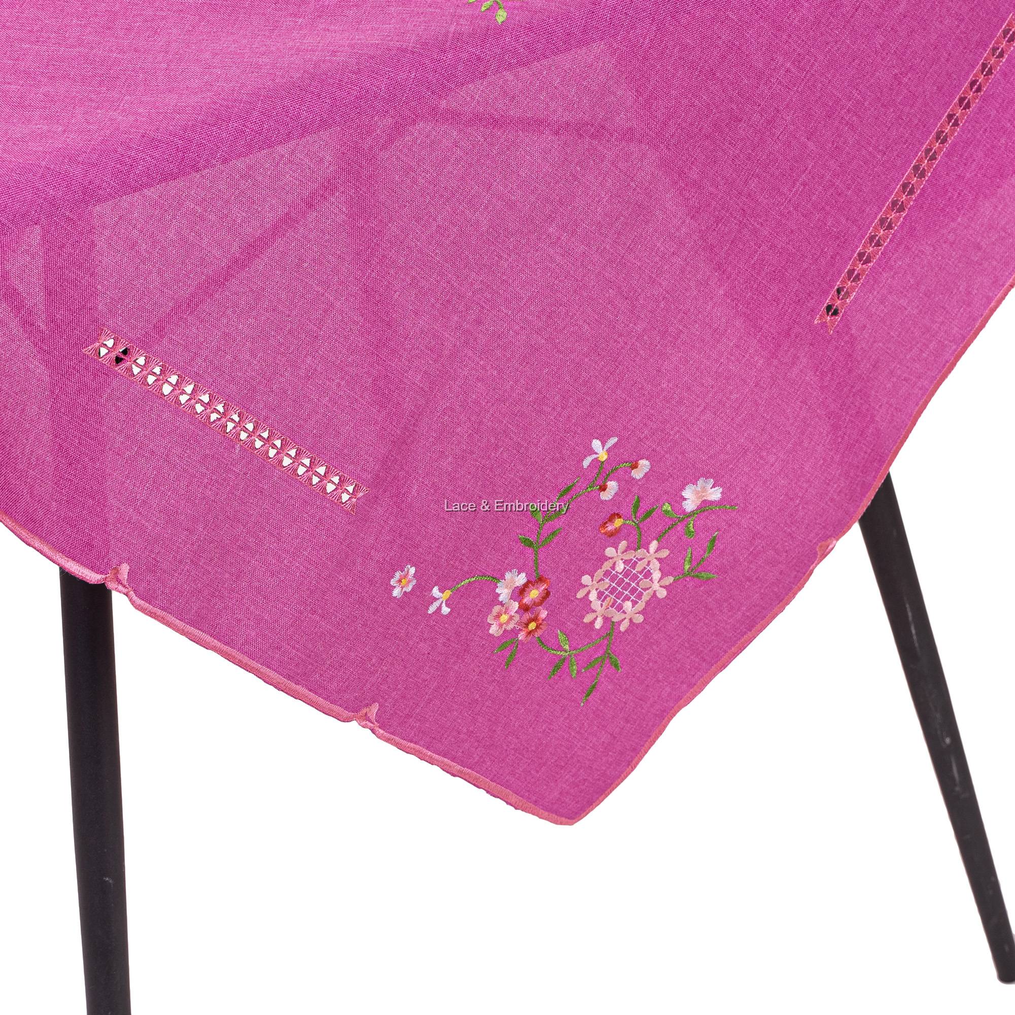 Lace & Embroidery Plum Blossom Embroidery with Embroidered Scallop ...