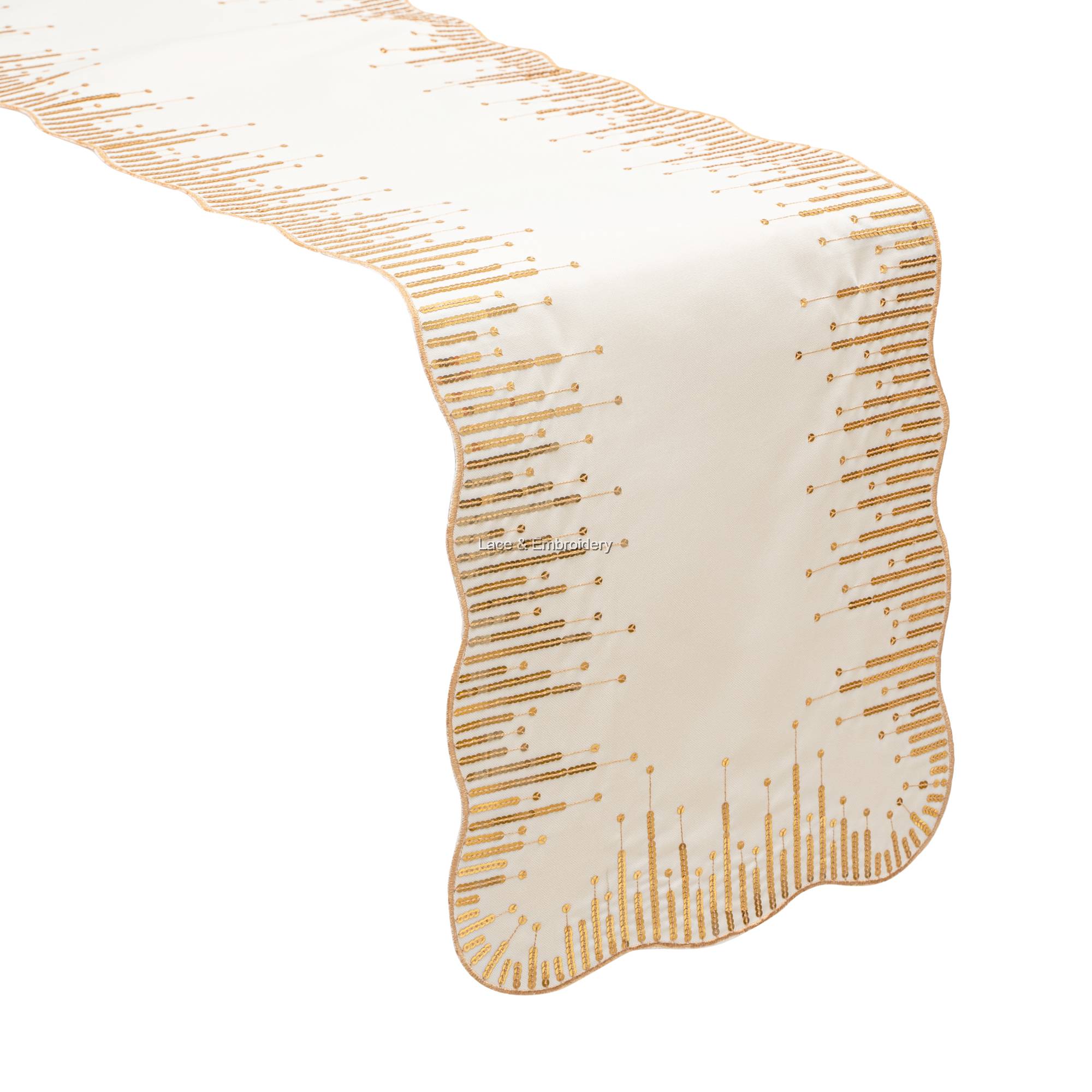 Lace & Embroidery Sequins Embroidery Rectangle Table Runner/Dresser ...