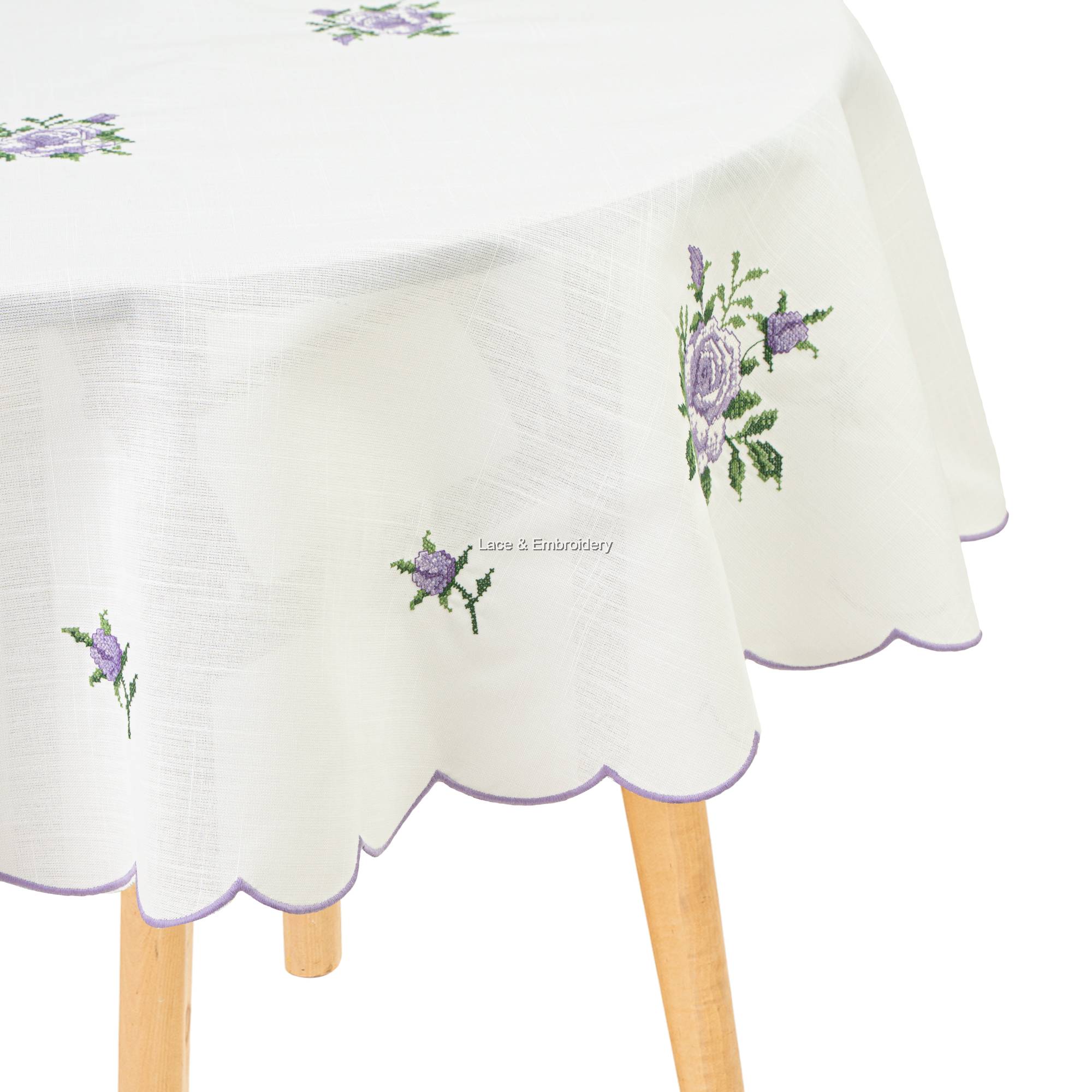Lace & Embroidery Violet Cross Stitch Purple Cotton Thread Embroidery ...