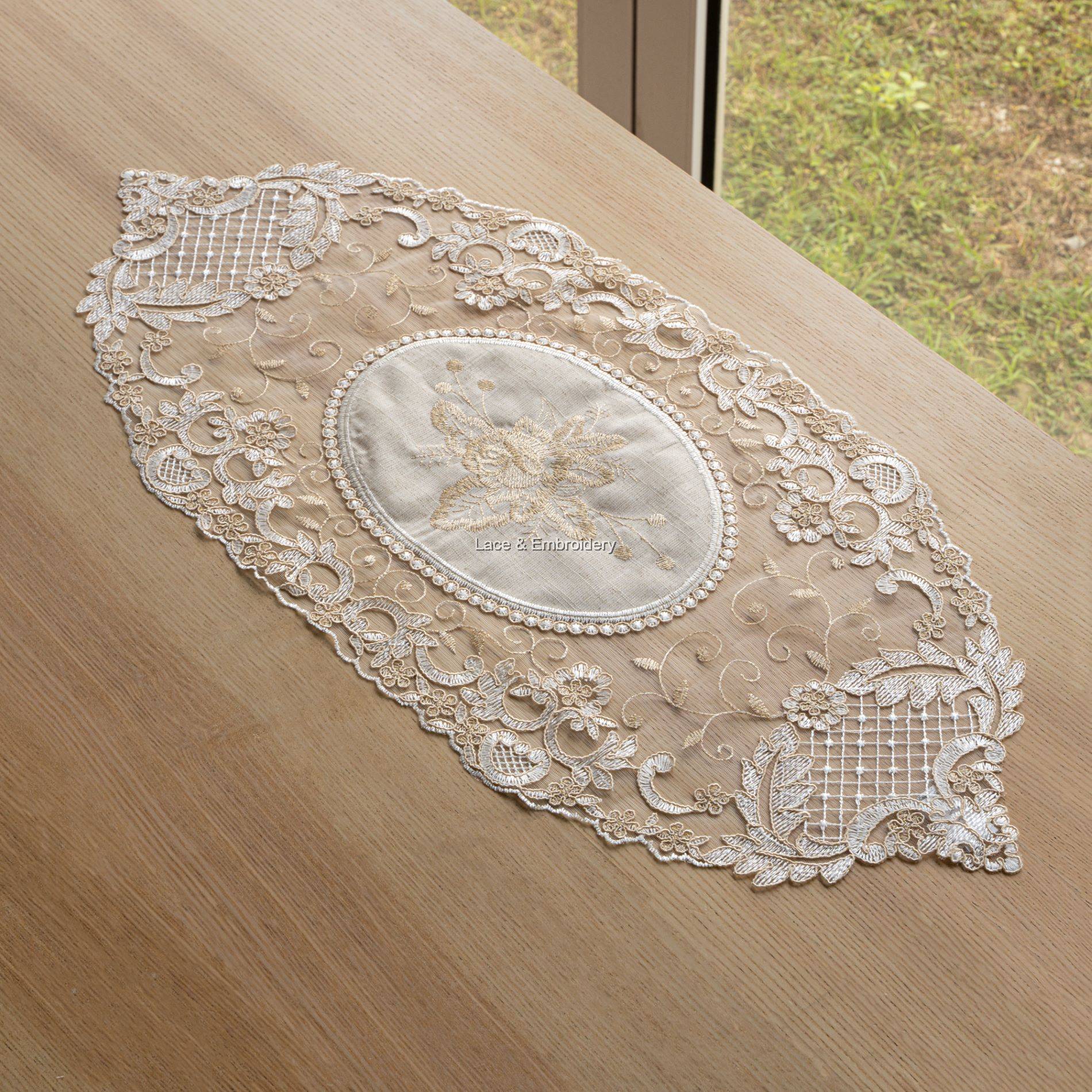 Lace & Embroidery Turkish Lace with Netting Lace and Cording Embroidery ...