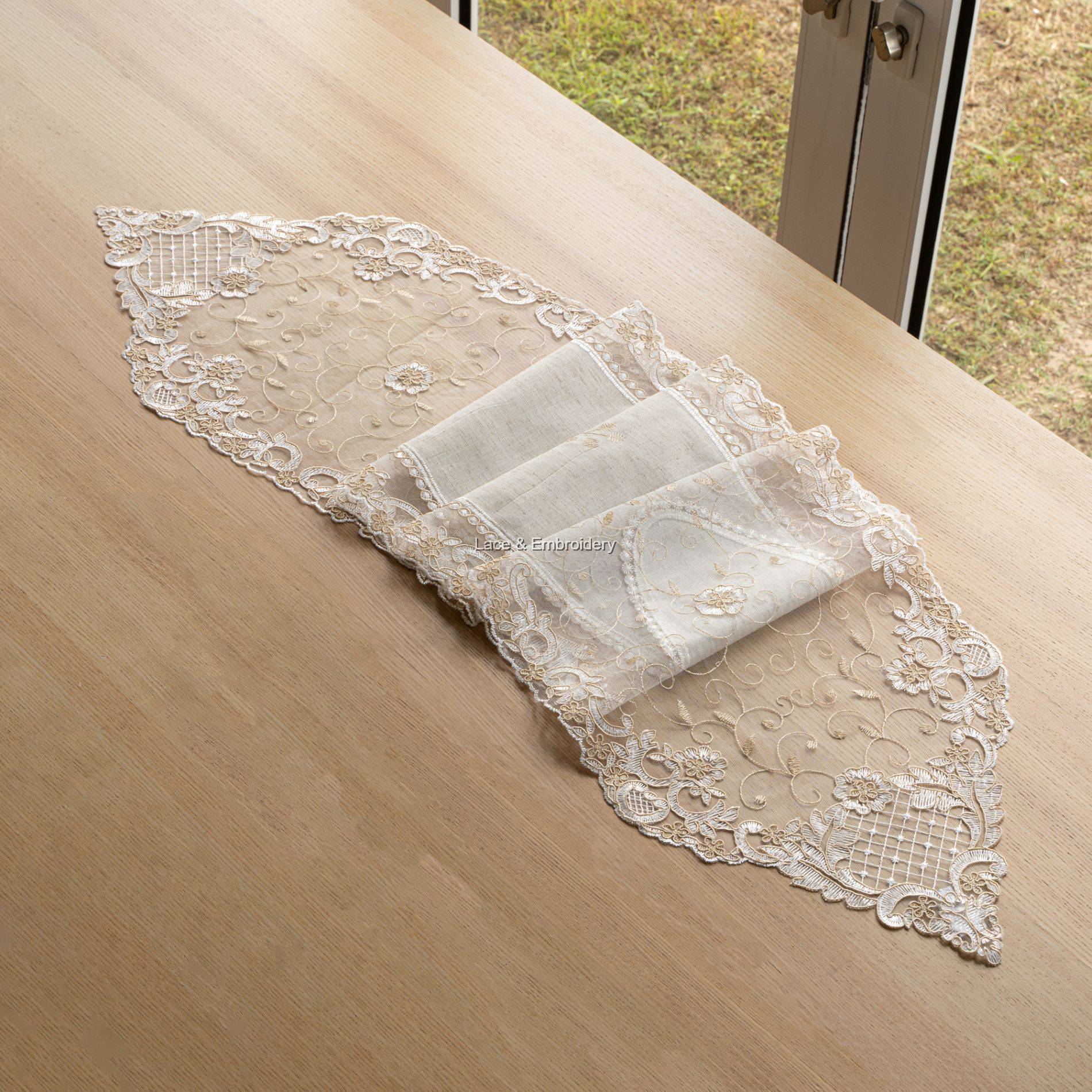 Lace & Embroidery Turkish Lace with Netting Lace and Cording Embroidery ...