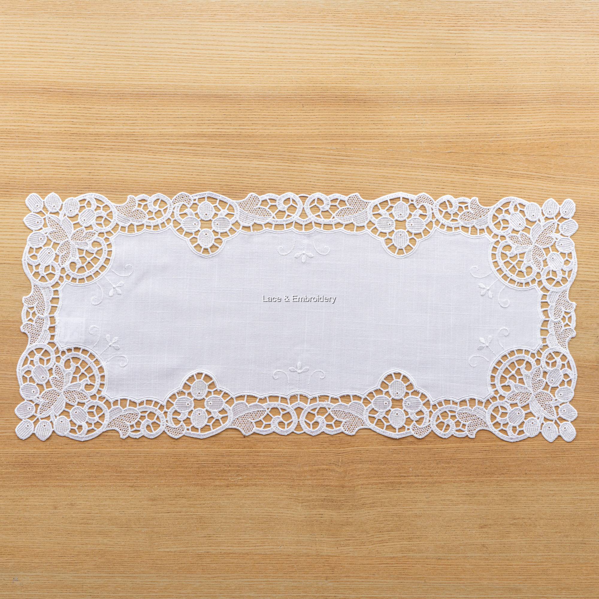 Lace & Embroidery Anglo Lace Grape Embroidery Soft Polylinen Table ...