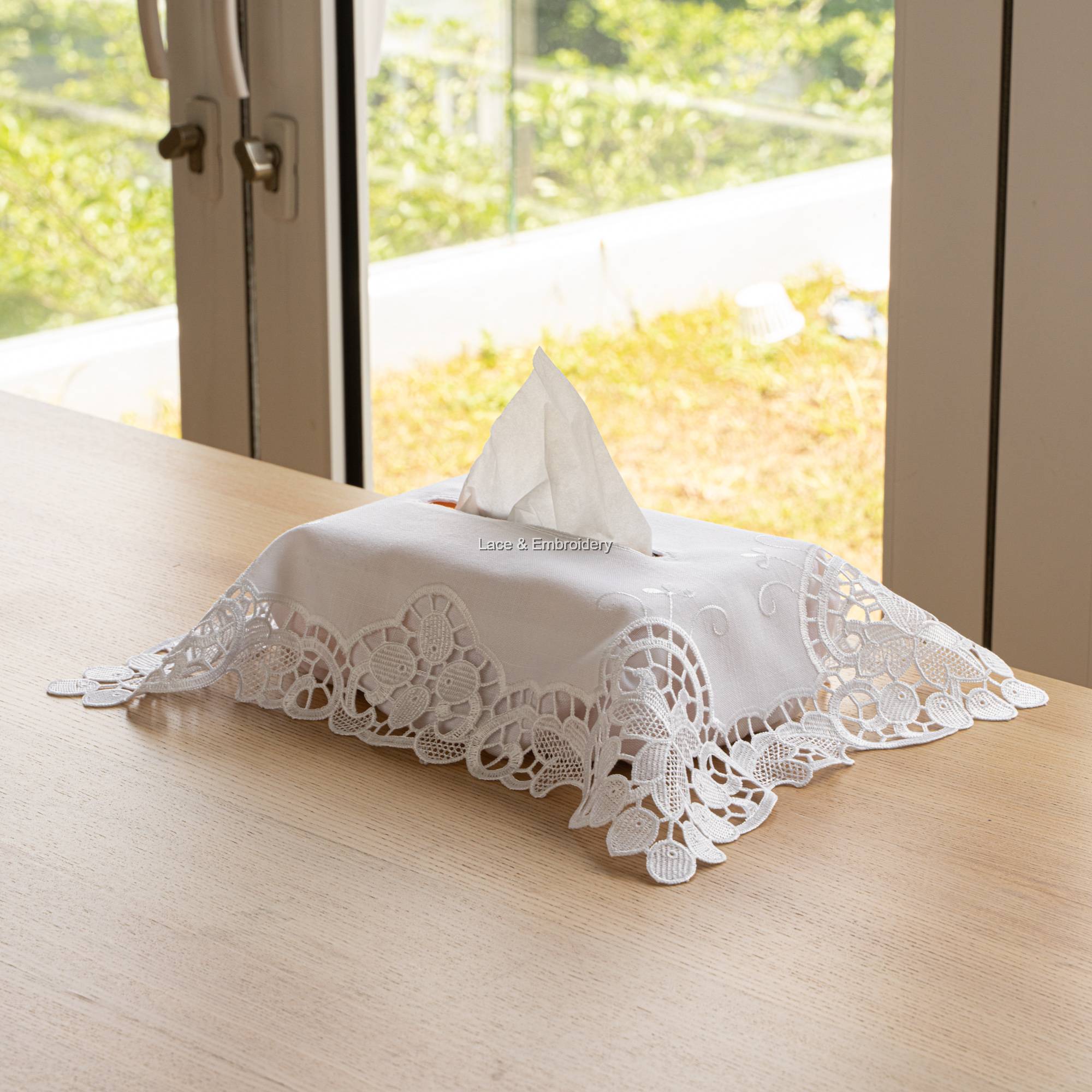 Lace & Embroidery Anglo Lace Grape Embroidery Soft Polylinen Table ...