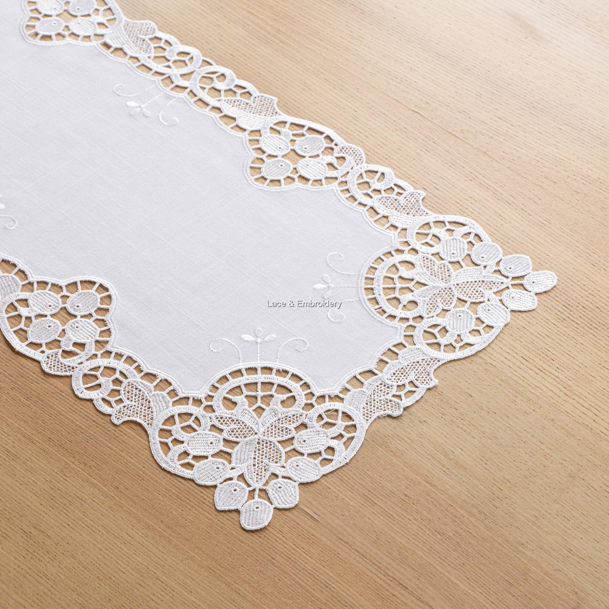 Lace & Embroidery Anglo Lace Grape Embroidery Soft Polylinen Table ...