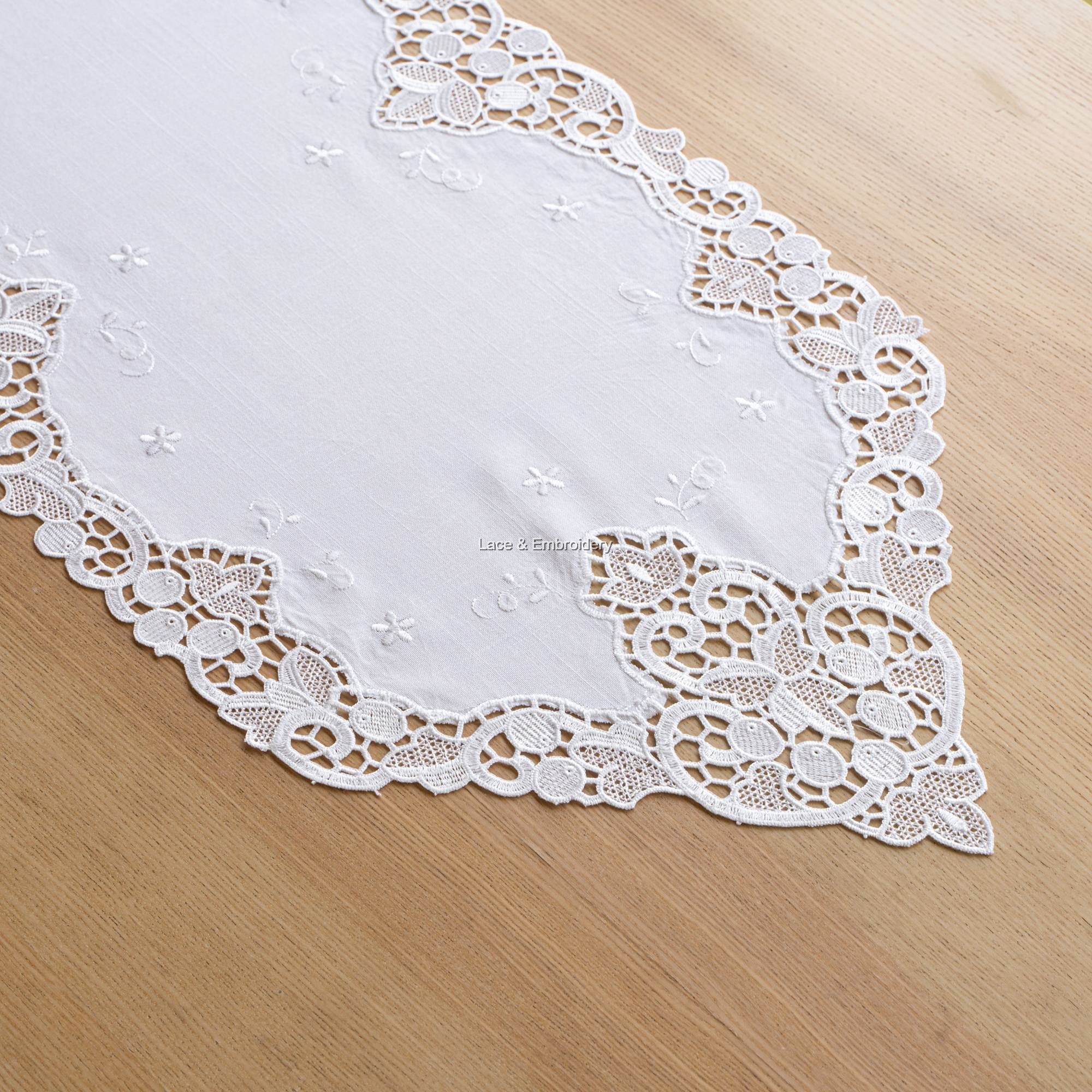 Lace & Embroidery Anglo Lace Grape Embroidery Soft Polylinen Table ...