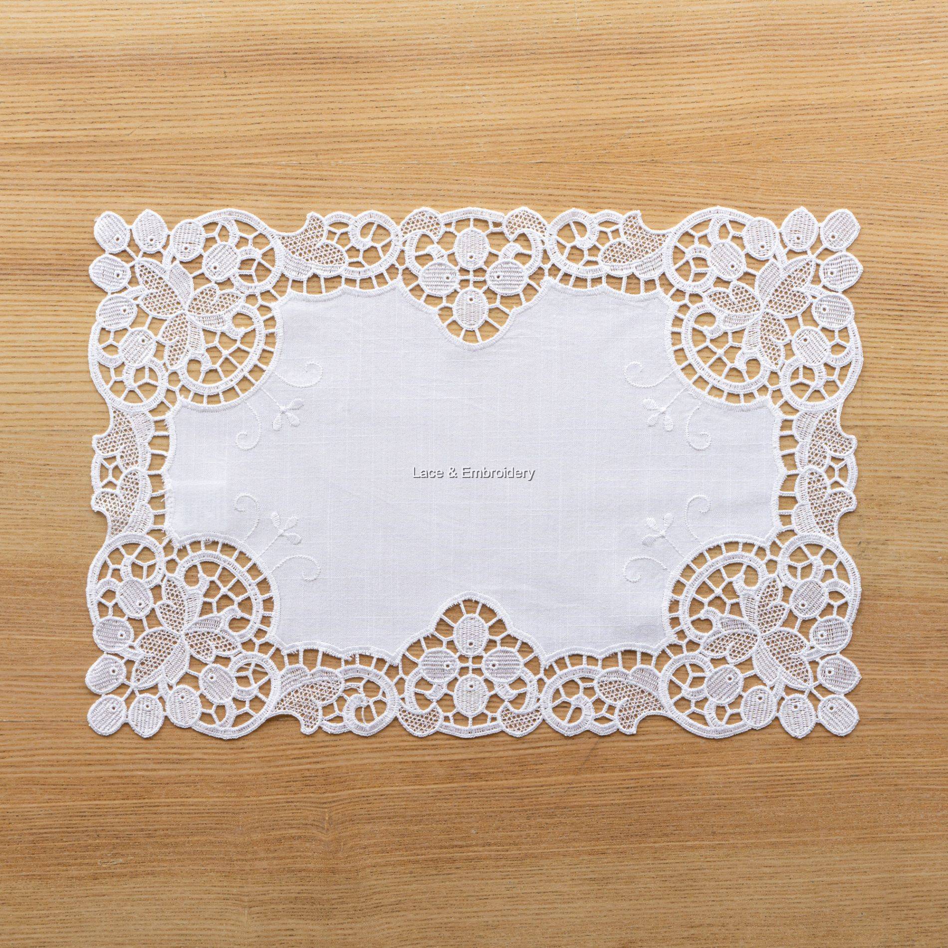 Lace & Embroidery Anglo Lace Grape Embroidery Soft Polylinen Fabric ...