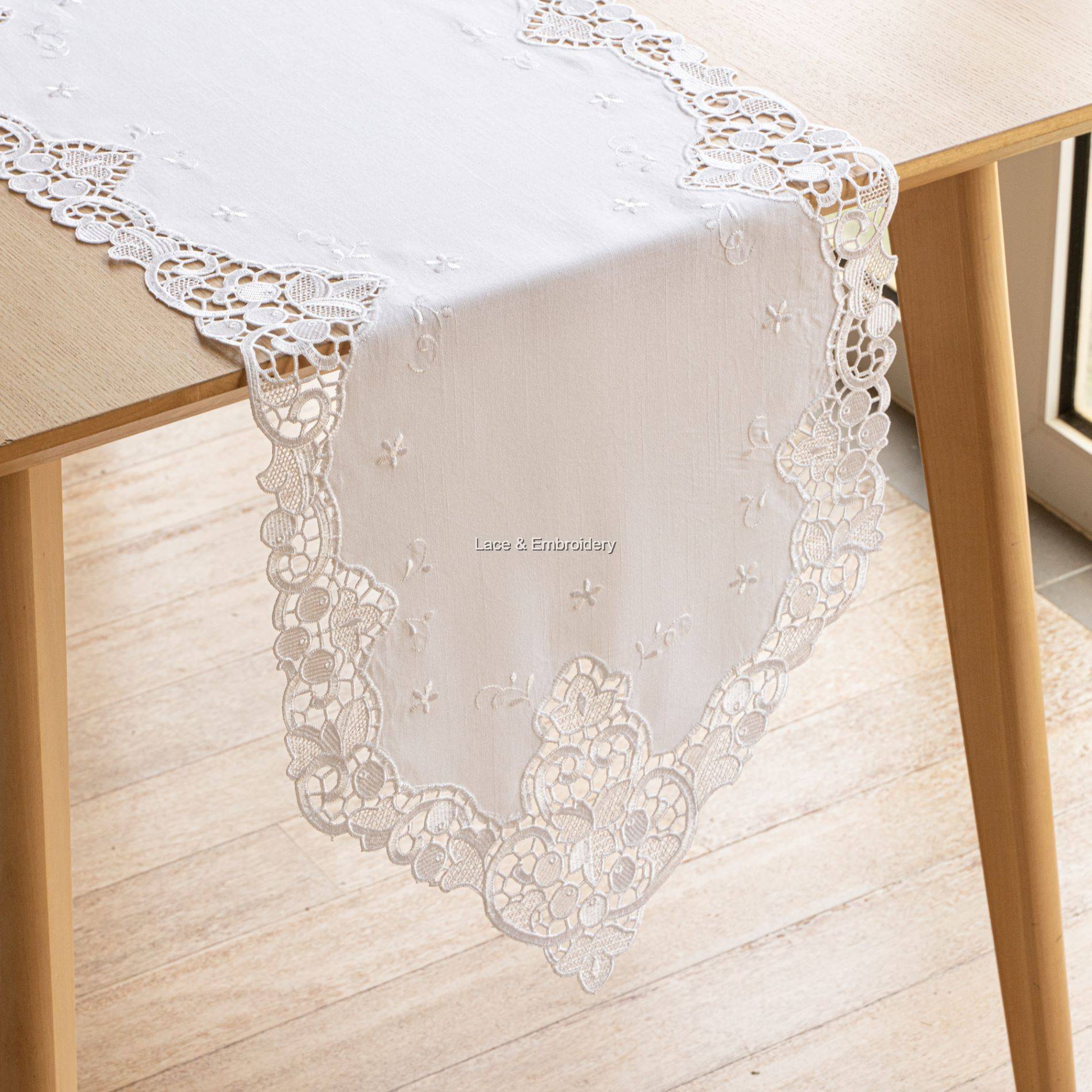 Lace & Embroidery Anglo Lace Grape Embroidery Soft Polylinen Fabric ...