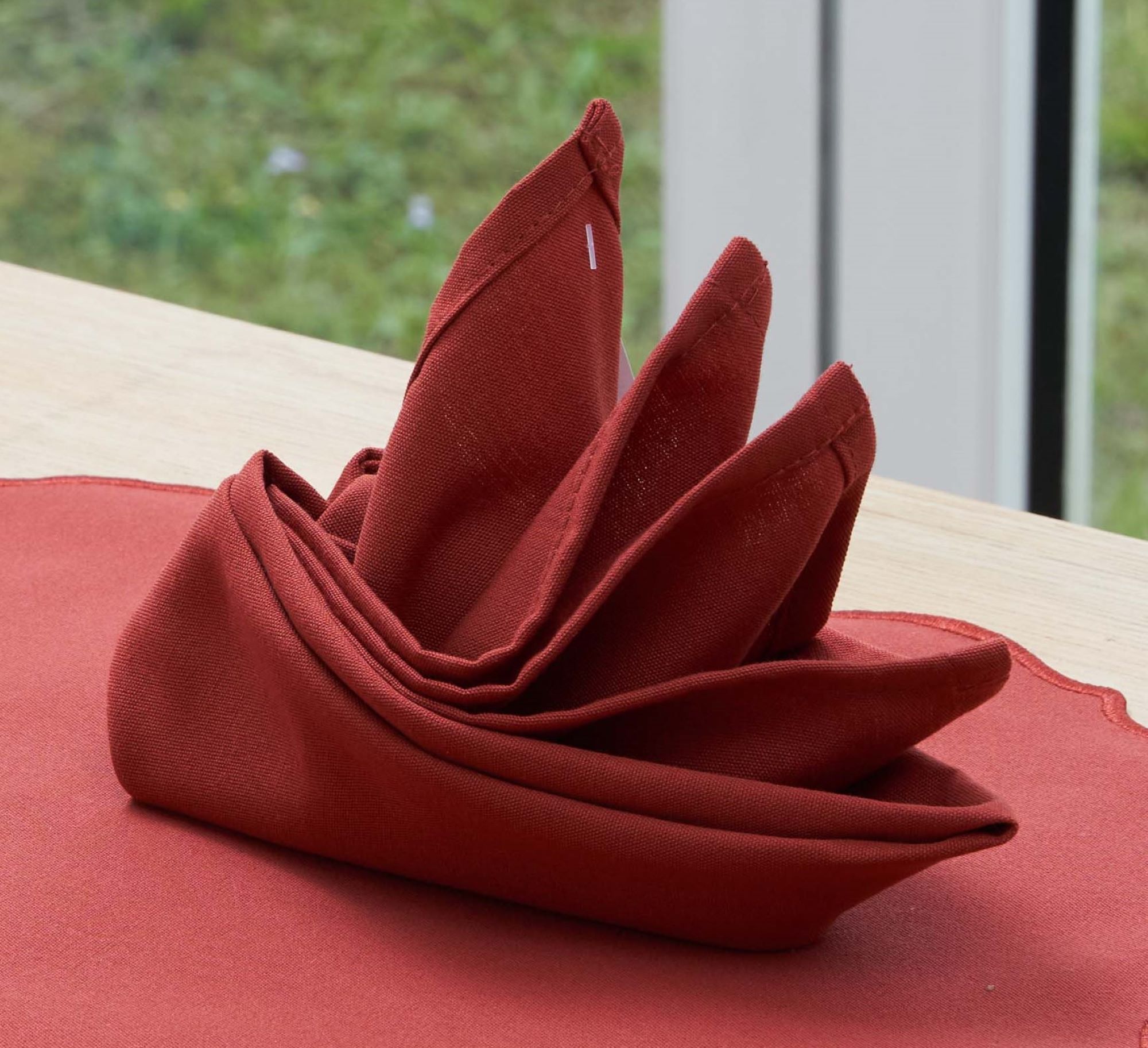 Cottage Yarn Plain Apricot Red Thick Spun Polyester Dinner Cloth Table ...